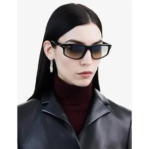 Ray-ban Rb2225 Irregular Frame Propionate Sunglasses - Black