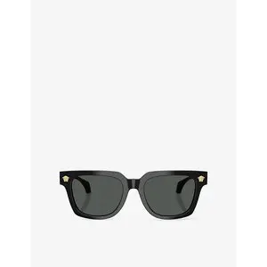 Versace Ve4510u Square-frame Acetate Sunglasses With Gold-toned Hardware - Black