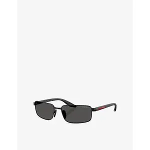 Prada Rectangular Metal Sunglasses