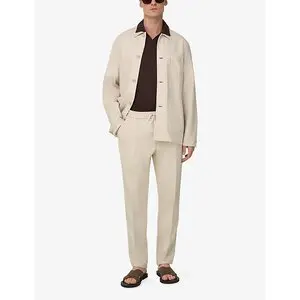Boggi Milano Patch-pocket Regular-fit Cotton And Linen Overshirt