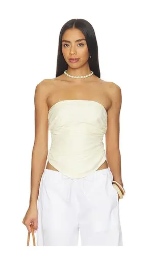 Majorelle Beale Linen Top - Yellow