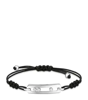 Messika Move Classique Diamond And White Gold Cord Bracelet - Silver