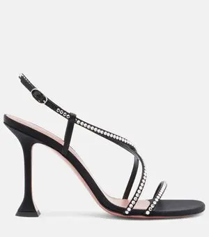 Amina Muaddi Sally Crystal-embellished Satin Sandals