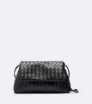 Bottega Veneta Giorno Small Intrecciato Leather Shoulder Bag - Black