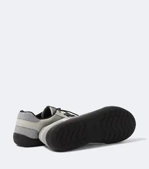 Prada Speedrock Leather-trimmed Sneakers - Grey