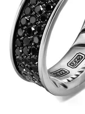 David Yurman Streamline Pavé Black Diamond Band Ring In Sterling - Silver