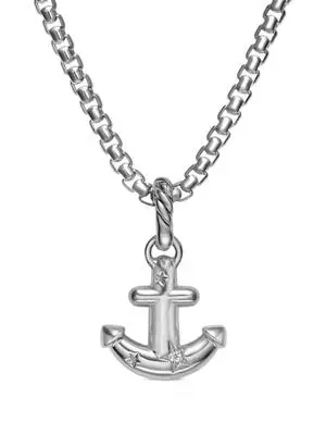 David Yurman Anchor Amulet In Sterling With Pave-set Diamonds