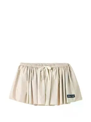 Miu Miu Technical Pongé Miniskirt - Neutrals
