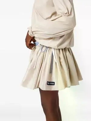 Miu Miu Technical Pongé Miniskirt - Neutrals