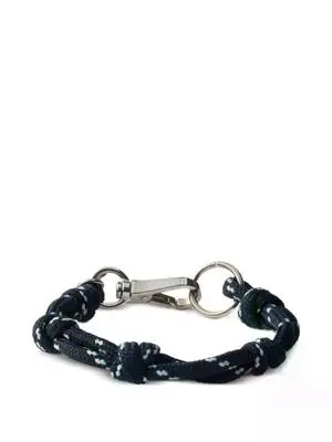 Prada Enameled Triangle Logo Cord Bracelet - Blue