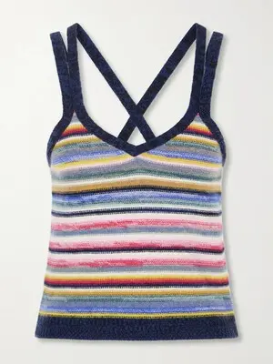 Suzie Kondi Toula' Striped Cashmere Tank Top - Multi