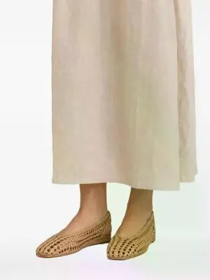 POCHE PARIS Woven Slingback Flat Pumps