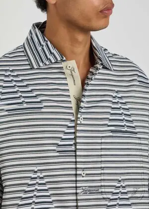 Jacquemus La Chemise Plage Striped Jacquard Cotton Shirt