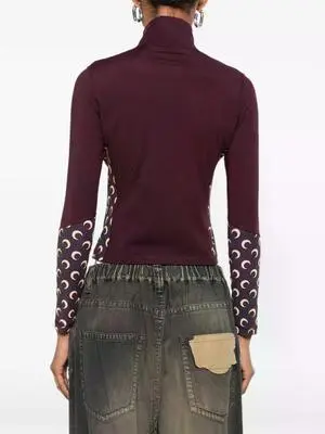 MARINE SERRE Moon Print Panelled High Neck Top
