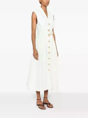 Aje Sleeveless Belted Denim Midi Dress