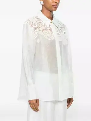 Aje Gia Embroidered Sheer Shirt