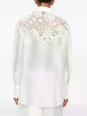 Aje Gia Embroidered Sheer Shirt