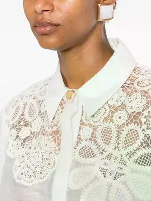 Aje Gia Embroidered Sheer Shirt