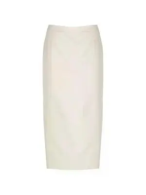 PT TORINO High-waisted Skirt With Rear Slit - Neutrals
