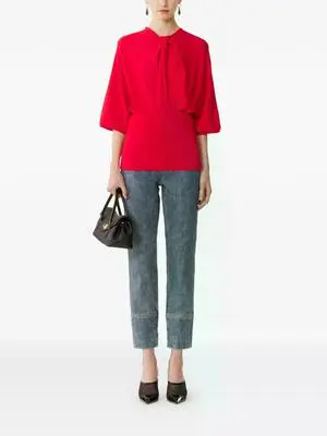 LANVIN Draped Three-quarter Sleeve Sweater