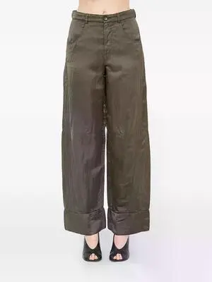 Andrea Ya'aqov High-cuff Wide-leg Trousers - Brown