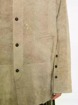 ZIGGY CHEN Patchwork Collarless Shirt