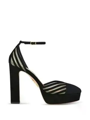 AQUAZZURA Alana Plateau Suede Heeled Pumps