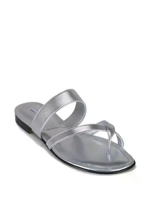 Manolo Blahnik Metallic Effect Toe-strap Sandals