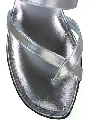 Manolo Blahnik Metallic Effect Toe-strap Sandals
