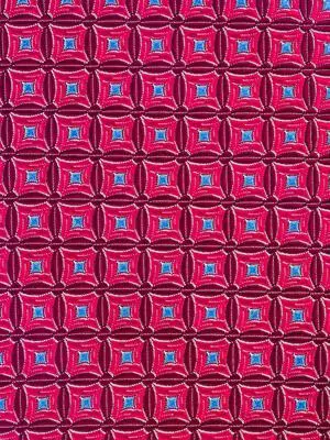 Kiton Geometric Pattern Silk Neck Tie - Red