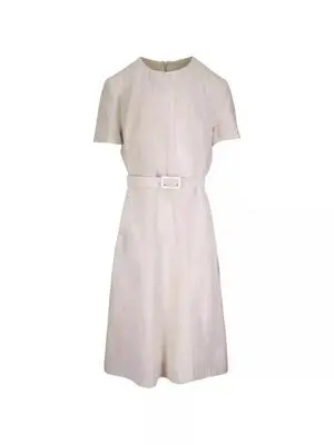 Kiton Belted Midi Dress - Neutrals