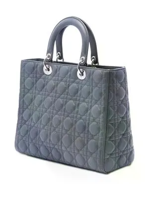Dior Lambskin Cannage Lady Satchel - Grey
