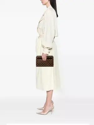 LOUIS VUITTON Damier Ebene Saint Louis Pochette Clutch Bag - Brown