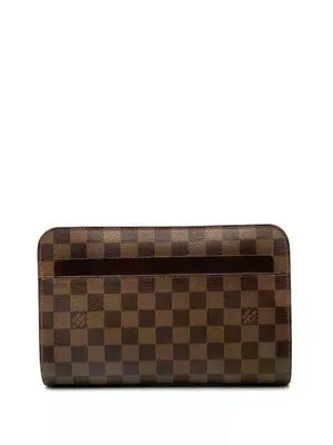 LOUIS VUITTON Damier Ebene Saint Louis Pochette Clutch Bag - Brown