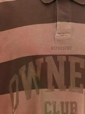 REPRESENT Owners Club Striped Polo Shirt - Brown