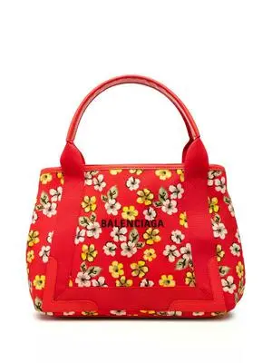 Balenciaga Canvas Floral Print Tote Bag