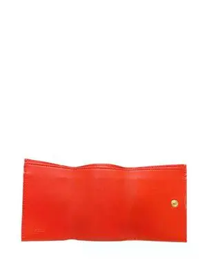 Fendi 2010-2026 Leather Coral Bandana Baguette Micro Trifold Wallet Small Wallets