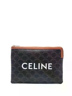 Celine Triomphe Coated Canvas Clutch Bag