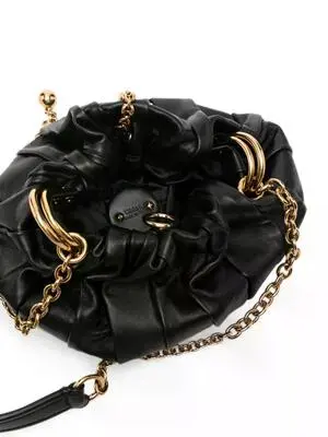 Chloé Plissé Pleated Shoulder Bag - Black