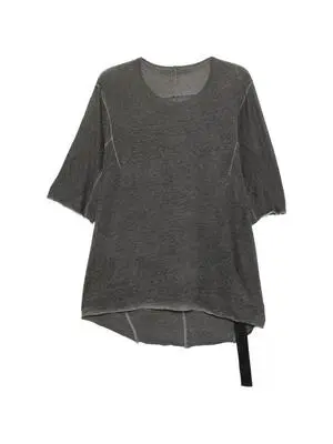 ISAAC SELLAM EXPERIENCE Raw-edge Overlock-stitch T-shirt - Grey