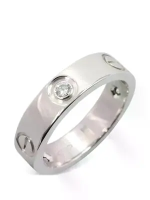 Cartier 18kt White Gold Diamond Love Ring - Silver