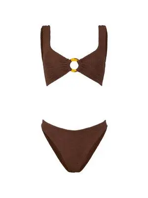Hunza G Julia Ring-detail Bikini - Brown