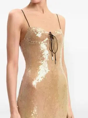 16Arlington Sequin Sweetheart Neck Midi Dress