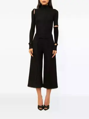 CONTESSA MILLS Salem Ribbed Knit Jumper With Lace Trim