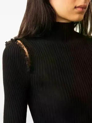 CONTESSA MILLS Salem Ribbed Knit Jumper With Lace Trim
