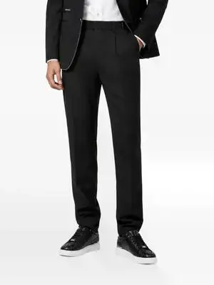 Philipp Plein Pleat-detail Chino Trousers - Black