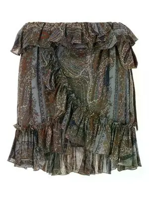 Saint Laurent Printed Mini Skirt - Brown