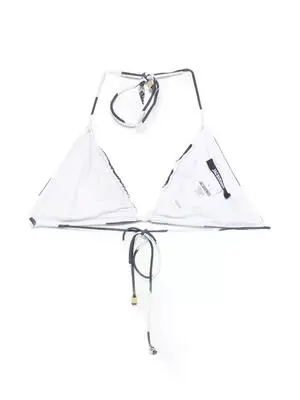 Jacquemus Polka-dot Triangle Bikini Top - Blue