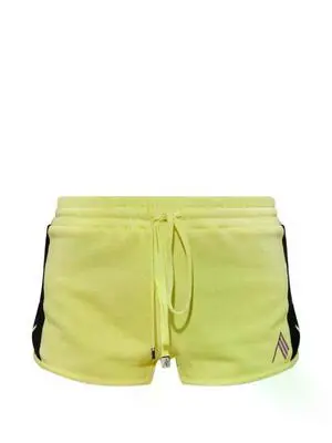Attico Logo-embroidered Side Stripe Shorts - Yellow