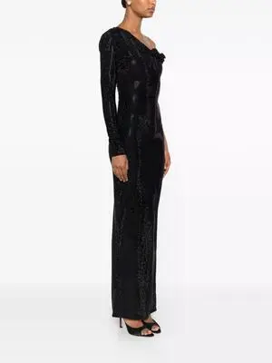 MIRON One-shoulder Embellished Dress